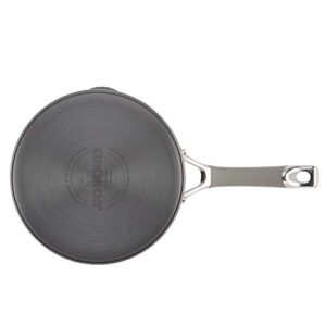 Circulon 84567 3-Qt.Covered Straining Pour Spouts Hard Anodized Aluminum Saucepan, 3 quart, Oyster Gray