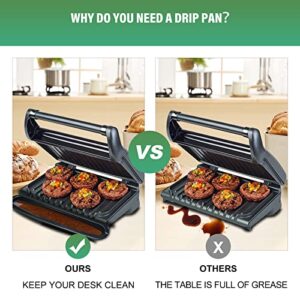 Bonnary Replacement Drip Tray Pan Grease Catcher for George Foreman 14.5"，Easy to Clean Grill Grease Tray Tray for George Foreman Grill Parts