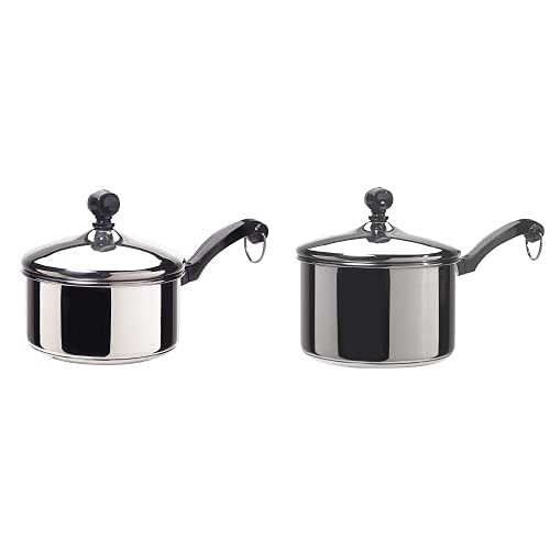 Farberware Classic Series Stainless Steel 1-Quart Covered Saucepan with Farberware Classic Stainless Steel 2-Quart Covered Saucepan