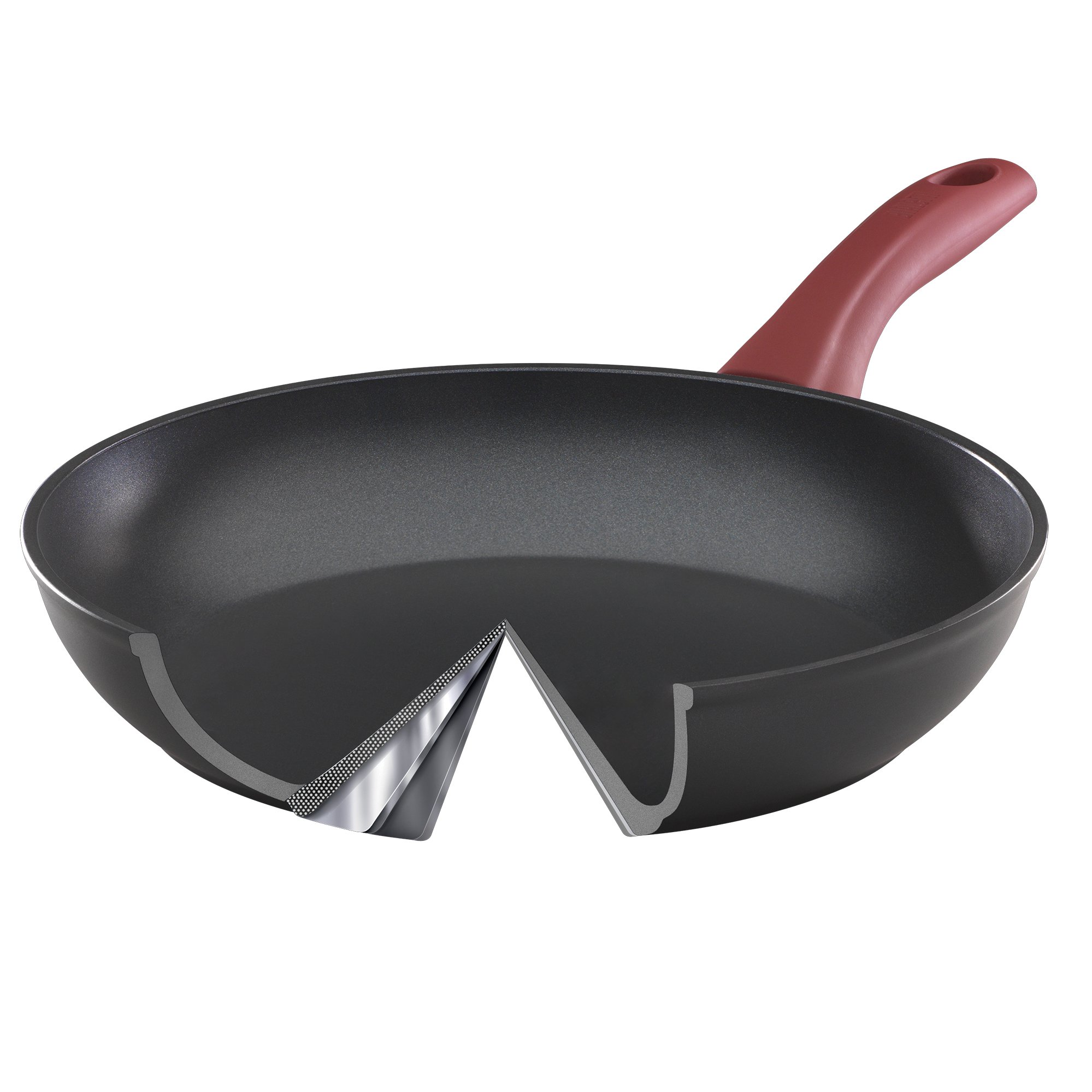 Bialetti Italian, 10", Non-Stick Saute Pan, 10 inch, Simply Red