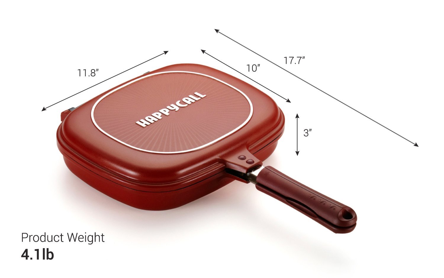 Happycall Jumbo Grill Double Pan Red