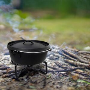 Stanbroil Cast Iron Camp Dutch Oven Lid Stand, 4-in-1 Folding Pot Stand/Camp Dutch Oven Tool for Campfire Cooking