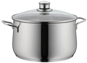 wmf cookware Ø 24 cm approx. 6,5l diadem plus pouring rim glass lid cromargan® stainless steel brushed suitable for all stove tops including induction dishwasher-safe