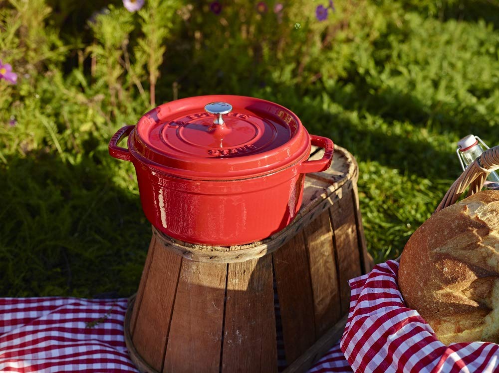 Staub 4 Qt. Round Cocotte-cherry Red