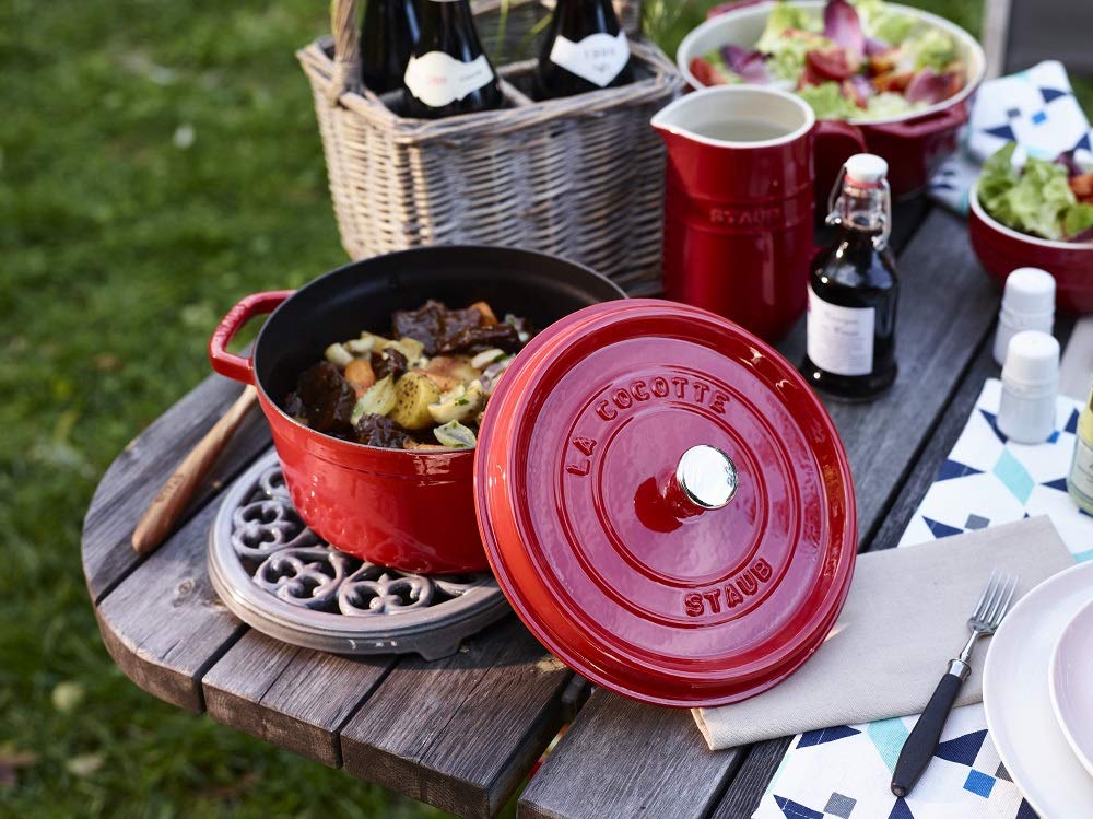 Staub 4 Qt. Round Cocotte-cherry Red