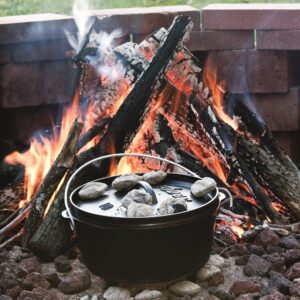 Lodge L10DCO3 Cast Iron Deep Camp Dutch Oven, Pre-Seasoned, 5-Quart and 10 Inch Camp DO Tote Bag,Black