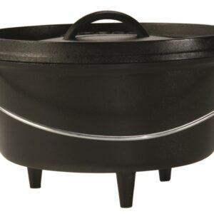 Lodge L10DCO3 Cast Iron Deep Camp Dutch Oven, Pre-Seasoned, 5-Quart and 10 Inch Camp DO Tote Bag,Black