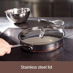 All-Clad Copper Core 5-Ply Stainless Steel Wok 14 Inch Induction Oven Broiler Safe 600F Pots and Pans, Cookware Silver