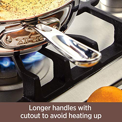 All-Clad Copper Core 5-Ply Stainless Steel Wok 14 Inch Induction Oven Broiler Safe 600F Pots and Pans, Cookware Silver