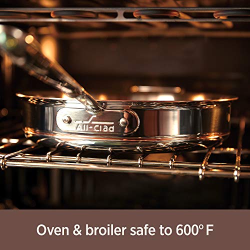 All-Clad Copper Core 5-Ply Stainless Steel Wok 14 Inch Induction Oven Broiler Safe 600F Pots and Pans, Cookware Silver