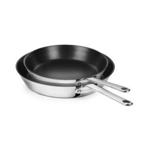 scanpan stratanium+ nonstick stainless steel 9.5 & 11" fry pan skillet set - maitre d' - made in denmark