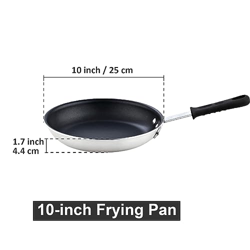 Cooks Standard Professional Aluminum Nonstick Restaurant Fry Pan 10-Inch, Durable Heavy Duty Skillet Pan, Woks,Metalic