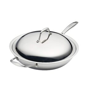 tramontina tri-ply clad wok stainless steel 12 inch, 80116/046ds