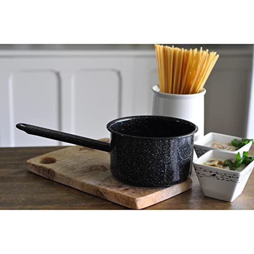 Mirro Enamel Sauce Pan, 2 Quart, Black