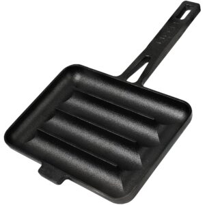 upan the cast iron sausage pan - pre seasoned square grill pan for kitchen and outdoor use.