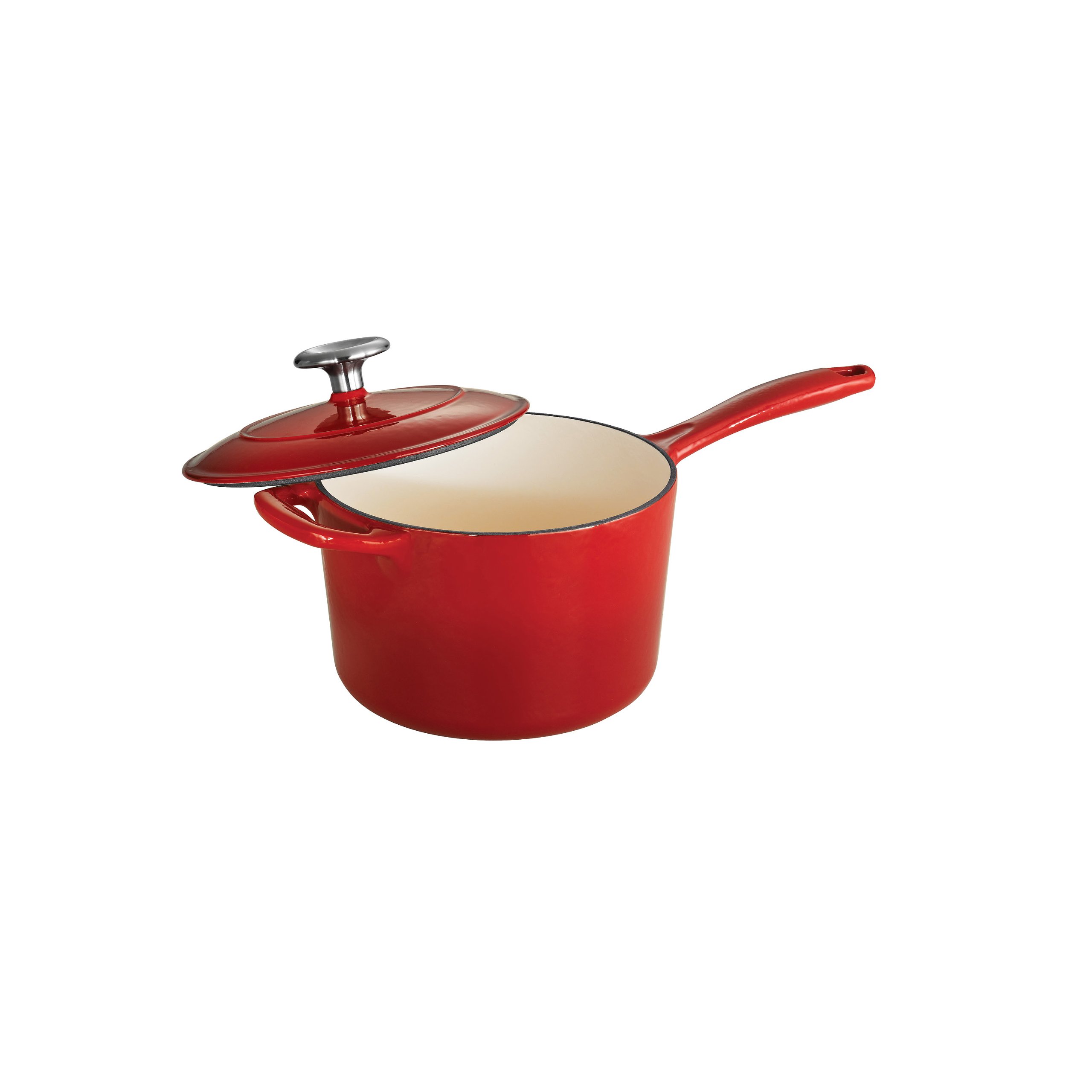 Tramontina Covered Sauce Pan Enameled Cast Iron 2.5-Quart, Gradated Red, 80131/060DS