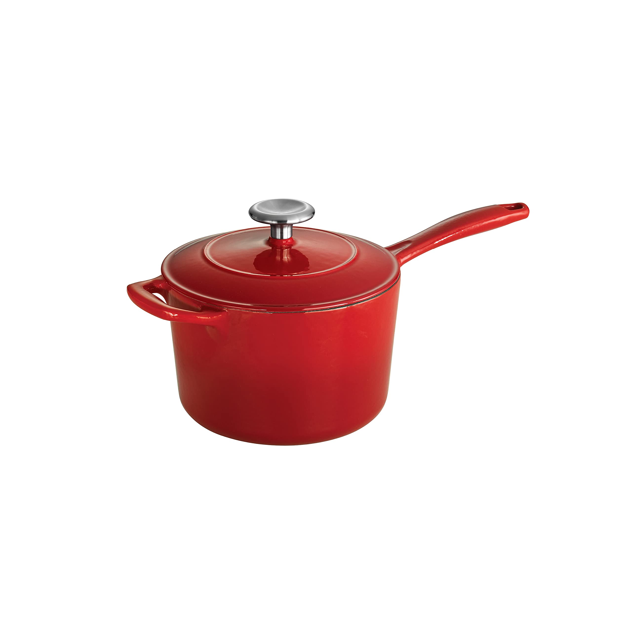 Tramontina Covered Sauce Pan Enameled Cast Iron 2.5-Quart, Gradated Red, 80131/060DS