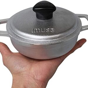 IMUSA USA (12 PACK) 0.7Qt Traditional Colombian Mini Caldero (Dutch Oven) for Cooking and Serving, 0.7 Quart, Silver