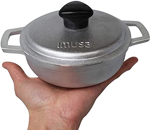 IMUSA USA (12 PACK) 0.7Qt Traditional Colombian Mini Caldero (Dutch Oven) for Cooking and Serving, 0.7 Quart, Silver