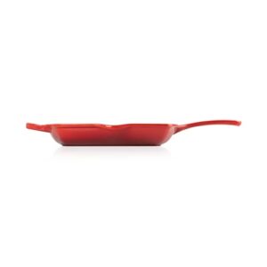 Le Creuset Enameled Cast Iron Signature Square Skillet Grill, 10.25", Cerise