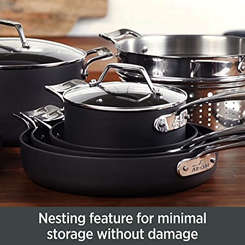 All-Clad Essentials Hard Anodized Nonstick Square Pan with Trivet 13 Inch Oven Safe 350F Pots and Pans, Cookware Black