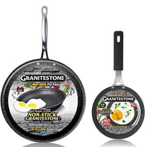 Granitestone Original 10 Nonstick Frying Pan with 5.5" Egg Omelette Pan, Nonstick Skillet Set, No-warp, Mineral-enforced, PFOA-Free, Oven Safe Dishwasher-safe Cookware Set - As Seen On TV