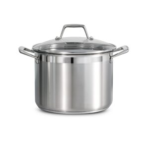 tramontina lock & drain pasta cooker pot with strainer lid 18/8 stainless steel 8 qt, 80120/509ds