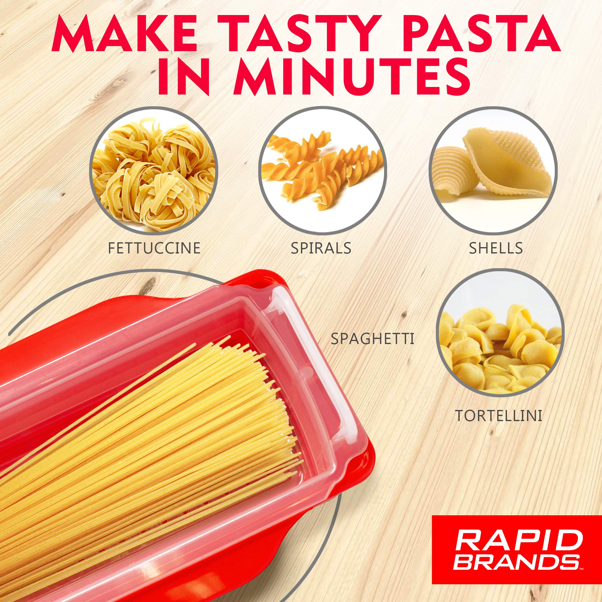 Rapid Pasta Cooker | Microwave Any Pasta in Half the Time | Perfect for Dorm, Small Kitchen, or Office | Dishwasher-Safe, Microwaveable, and BPA-Free