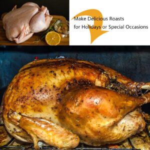 Kitcom Nonstick Roasting Pan with Rack, 16 Inch x 11.5 Inch Rectangular Roaster Set for Roasting Turkey, Chicken, Meat and Veggies, Gray