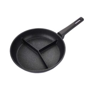 kitchen flower multi 3 divider non stick coating frying pan 28cm