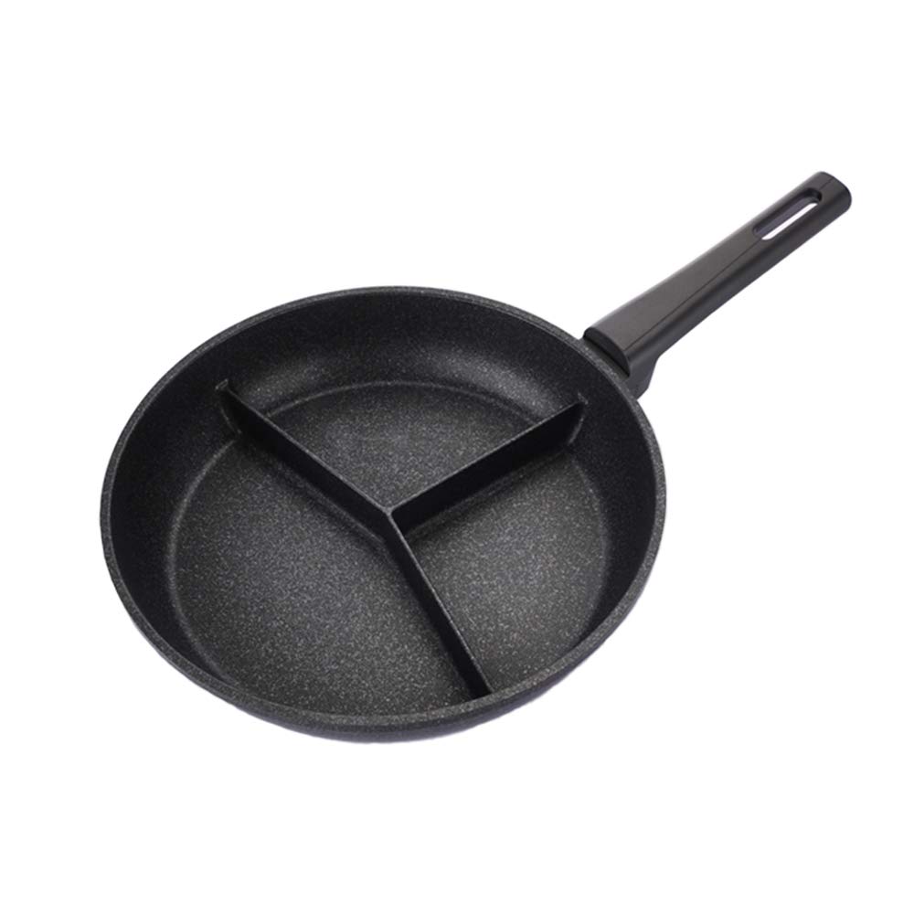 Kitchen Flower Multi 3 Divider Non Stick Coating Frying Pan 28cm