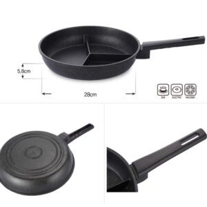 Kitchen Flower Multi 3 Divider Non Stick Coating Frying Pan 28cm