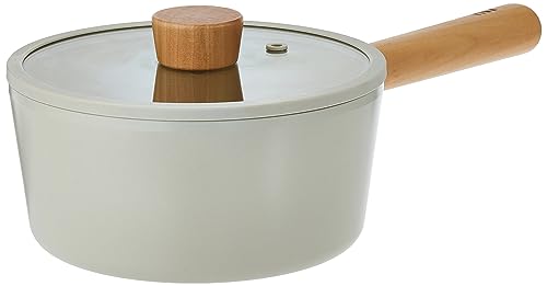 NEOFLAM FIKA Sauce Pan for Stovetops and Induction | Wood Handle and Glass Lid | Made in Korea (7" / 1.7qt)