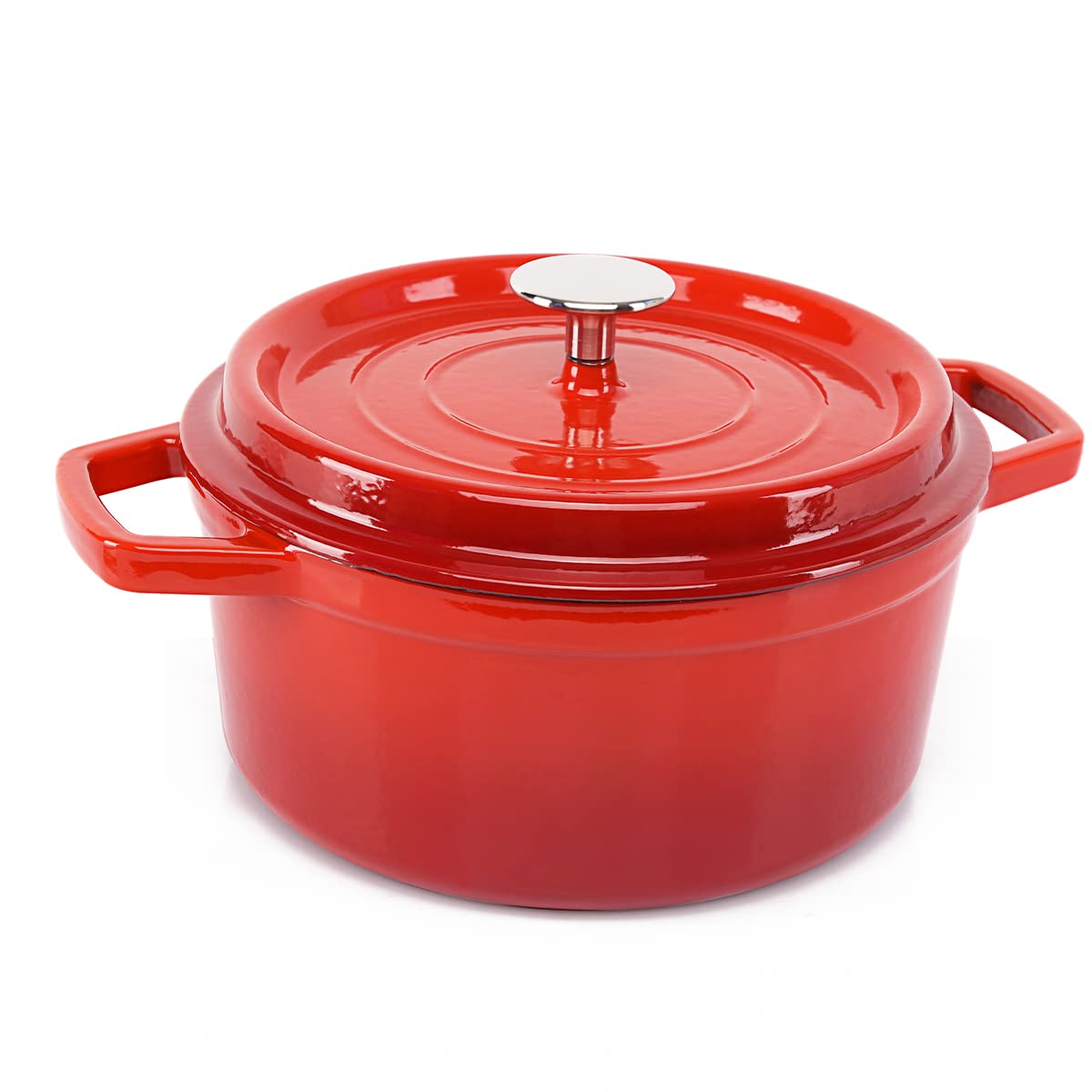 Cast Iron Dutch Oven Pot With Lid, 2-In-1 Pre Seasoned 3qt Dutch Oven Cast Iron Cookware For Frying,Camping,Cooking, Baking