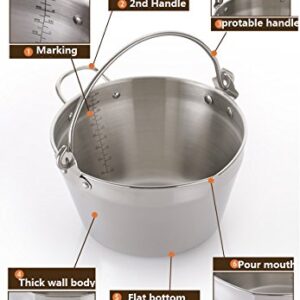 Jam Making Maslin Pan Stainless Steel Preserve Pot & Handle Bucket,Camping Pan (4.5L-4.5QT)