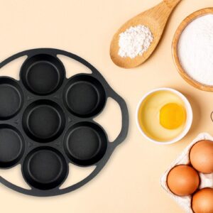 YOLOPLUS+ Pre-seasoned Cast Iron Cake Pan Mini Cake Pan Cast Iron Biscuit Pan, Cast Iron Cookware for Biscuits, Muffins, and Scones