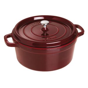 staub cast iron 7-qt round cocotte - grenadine, made in france