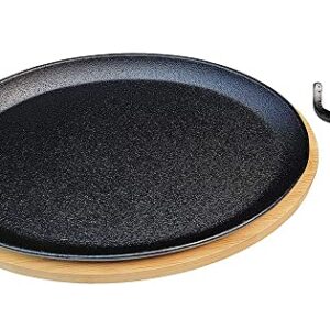 HAWOK Cast Iron Fajita pan with Bamboo Tray and Handle Set of 4…