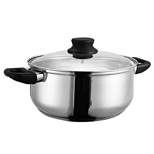 NARCE Stainless Steel Stockpot, 3 Quart Stock Pot with Lid, Heat-Proof Double Handles - Dishwasher Safe