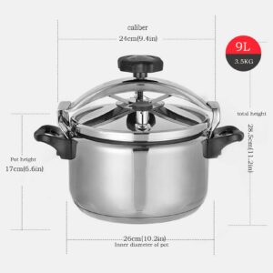 304stainless steel 9ltr pressure cooker large best pressure cookers Explosion-proof Suitable for All Hob Types Including Inductio the hassle-free pressure canners for everyday use in your kitchen