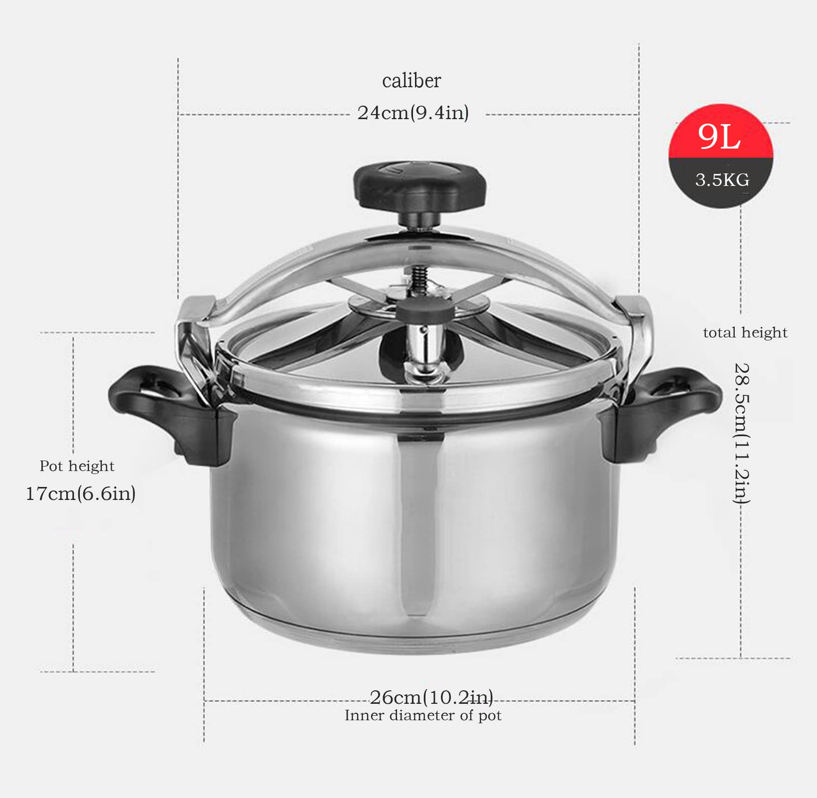 304stainless steel 9ltr pressure cooker large best pressure cookers Explosion-proof Suitable for All Hob Types Including Inductio the hassle-free pressure canners for everyday use in your kitchen