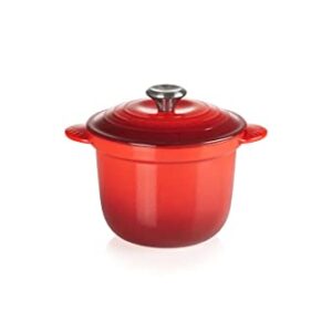 Le Creuset Enameled Cast Iron Rice Pot with Lid & Stoneware Insert, 2.25 qt., Cerise