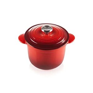 Le Creuset Enameled Cast Iron Rice Pot with Lid & Stoneware Insert, 2.25 qt., Cerise