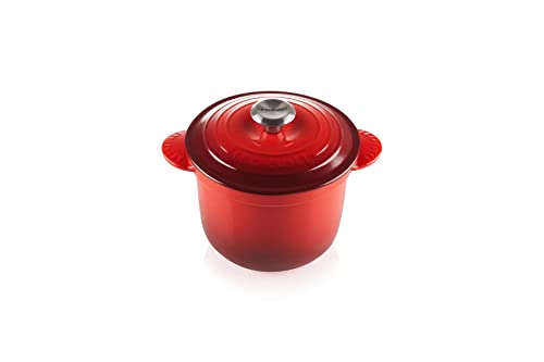 Le Creuset Enameled Cast Iron Rice Pot with Lid & Stoneware Insert, 2.25 qt., Cerise