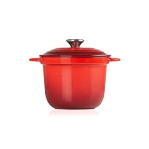 Le Creuset Enameled Cast Iron Rice Pot with Lid & Stoneware Insert, 2.25 qt., Cerise