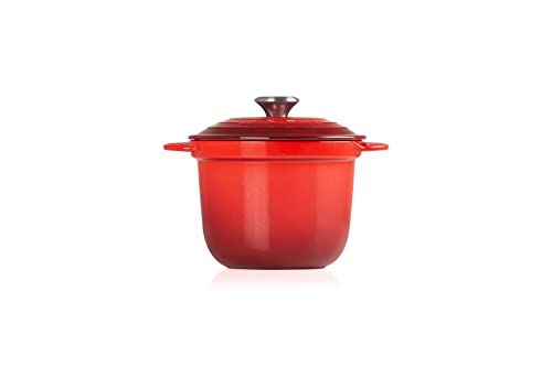 Le Creuset Enameled Cast Iron Rice Pot with Lid & Stoneware Insert, 2.25 qt., Cerise