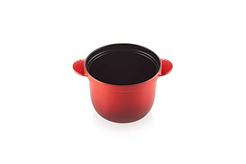 Le Creuset Enameled Cast Iron Rice Pot with Lid & Stoneware Insert, 2.25 qt., Cerise