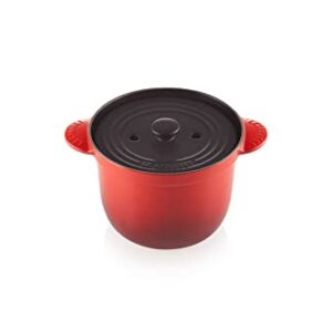 Le Creuset Enameled Cast Iron Rice Pot with Lid & Stoneware Insert, 2.25 qt., Cerise