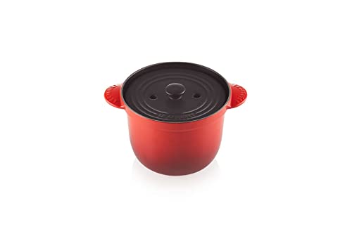 Le Creuset Enameled Cast Iron Rice Pot with Lid & Stoneware Insert, 2.25 qt., Cerise