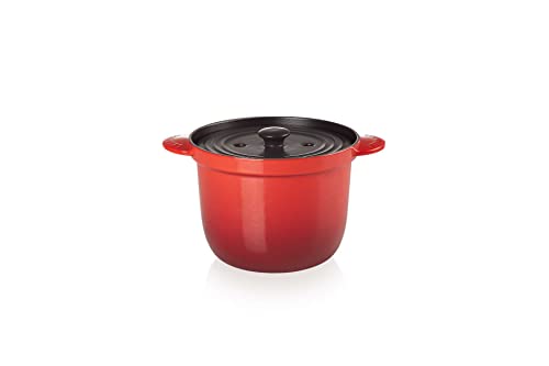 Le Creuset Enameled Cast Iron Rice Pot with Lid & Stoneware Insert, 2.25 qt., Cerise